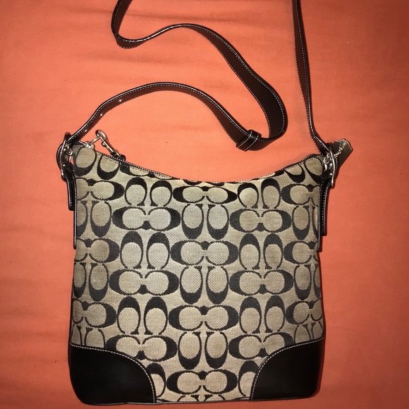 Coach | Bags | Coach Black And Grey Signature Hobo Bag J2k6347 | Poshmark